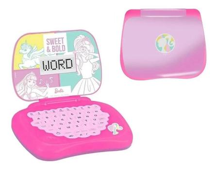 Laptop Infantil Barbie Bilíngue - Rosa - Candide 1812 - Laptop ...