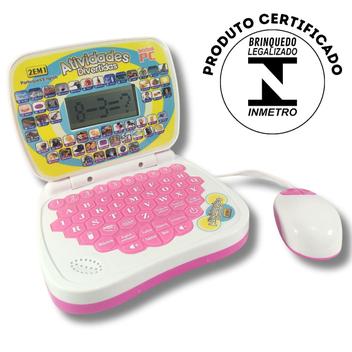 Laptop Infantil Menino Menina Educativo - C/ Mouse 2 em 1 Inglês e ...