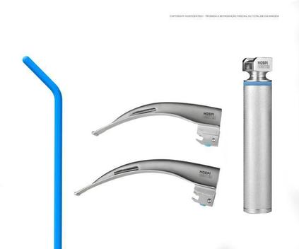 Laringoscópio Convencional Led + 2 Lâminas Curvas E Bougie ...