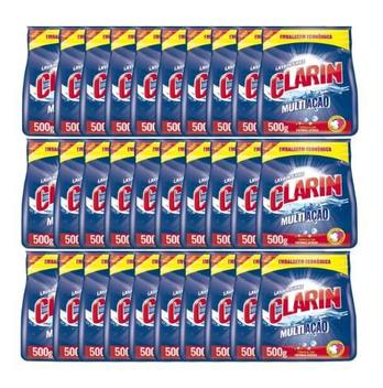 Lava Roupas em pó Clarin 500g - Kit Com 30 Unidades - Sabão em Pó ...