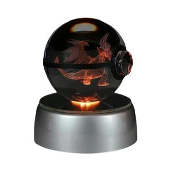 LED Light up Pokémon 3D Crystal Ball Figures Gengar Gyarados Mimikyu ...