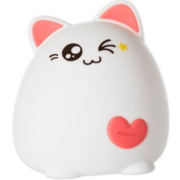 LED Night Light Cat Animal USB Charge Silicone Cartoon Nursery Lamp ...