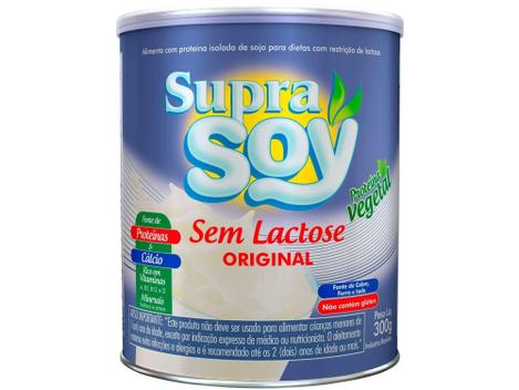 Leite em Pó de Soja Vegano Suprasoy sem Lactose - Original Lata 300g ...