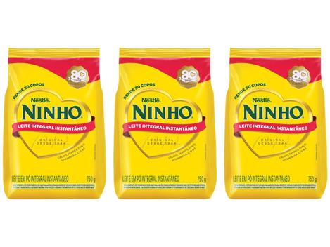 Leite em Pó Integral Instantâneo Nestlé Ninho - Sachê 750g 3 Unidades - Leite em Pó - Magazine ...