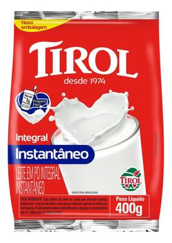 Leite Po Instantaneo Integral Tirol Pacote 400g - Leite em Pó ...