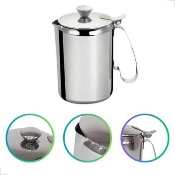 Leiteira Com Tampa Em Aço Inox Luxo 600ml Bule Café Cozinha - CLINK ...