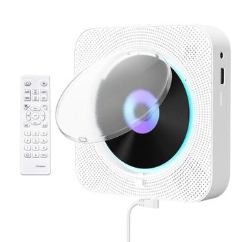 Leitor de CD portátil Qoosea Bluetooth e rádio FM montável na parede ...