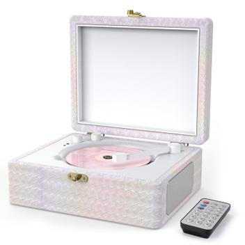 Leitor de CD, retro-áudio portátil, com Bluetooth e alto-falante ...