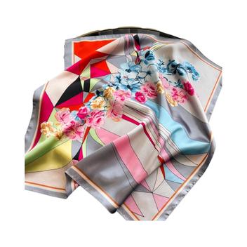Lenço Quadrado De Seda De Luxo Feminino Cetim Pescoço Gravata Mão Xale ...
