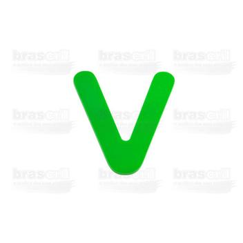 Letra Caixa ”V” 9cm de altura - Verde - Arial Rounded - Brascril ...