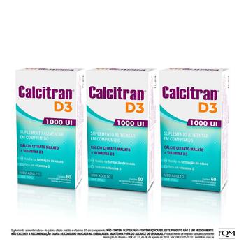 Leve 3 Pague 2 Calcitran D3 1.000UI 60 Comprimidos - Cálcio Citrato ...