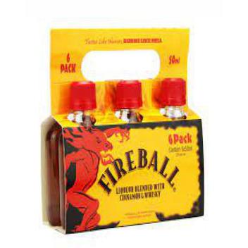 Licor Fireball Mini 6 Unidades Fireball Sabor Canela 50Ml - Licor - Magazine Luiza