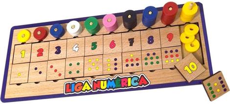 Liga Numérica Pedagógico Tabuleiro Montessori Infantil - Artebrincs ...