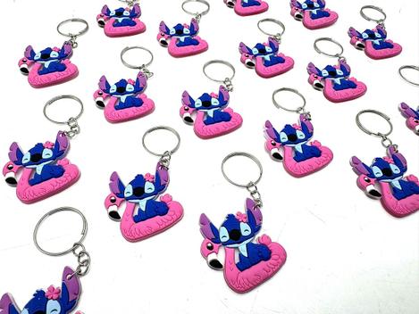 Lilo Stitch 10un Flamingo Rosa Kit Chaveiro Mimo Festa Tema - Brindes ...