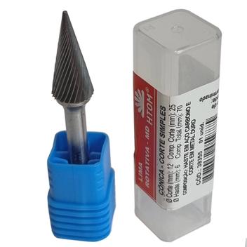 Lima Rotativa Cônica 12 X 25Mm Metal Duro Corte Simples Htom - Lima ...