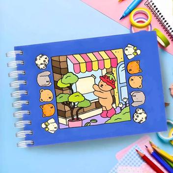 Livro de Colorir Azul Bobbie Goods Capa Dura Wide-0 Laminação ...