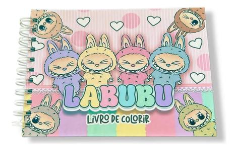 Livro De Colorir Capa Dura Labubu 50 Folhas Cores Pasteis - Sketchbook ...