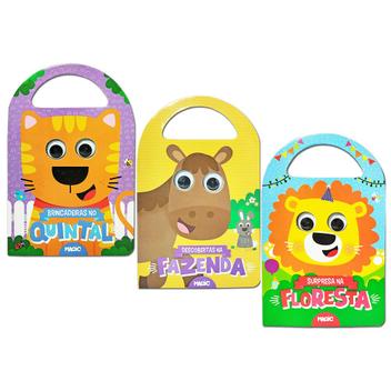 Livro Infantil Coleção Animais Kit 3 Vols Cartonados Com Alça e ...