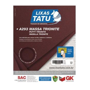 Lixa de Massa Parede Madeira Trionite 150 Grãos 50 Folhas - Lixas Tatu ...