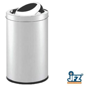 Lixeira Inox 9,1 Litros Com Tampa Basculante - JFZ IMPORT - Lixeira e ...
