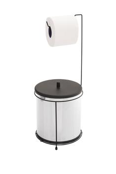 Lixeira Inox Banheiro Com Suporte Papel Higiênico zo 6,3L - Azzo ...
