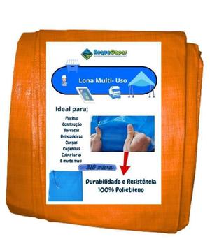 Lona Polietileno 4X3 Grossa 300 Micras Multiuso Impermeável ...