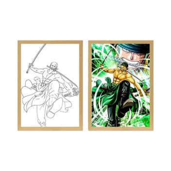 Luffy Zoro Anime Night Light Photo Frame Toy One Piece Decoração De ...