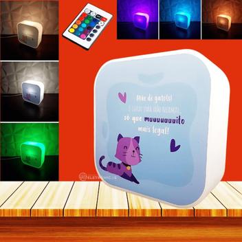 Luminária Abajur Box Frases Gato RGBW Decoração - 10010884 - DECORPDE ...