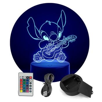 Luminária Abajur Lilo e Stitch- Stitch Tocando Violão RGB - ShopC ...