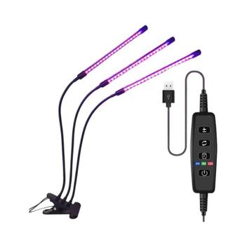 Luminária de Crescimento para Plantas com LED USB - 10 Níveis de Intensidade e Temporizador ...