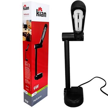 Luminária De Mesa Pelicano 9w 220v Cor Preto Branco Frio - KIAN ...