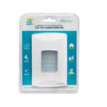 Luminaria emerg led 100 lumens embutir segurimax c/5 unid - Luminária ...