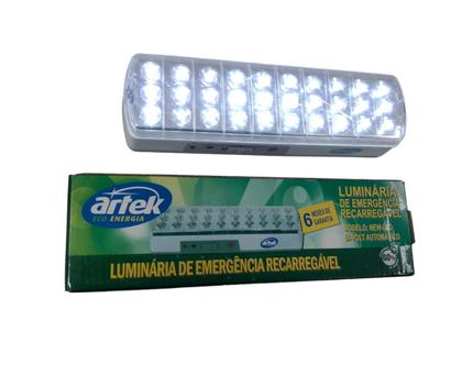Luminaria emergencia recarregavel led bivolt - artek 30 leds ...