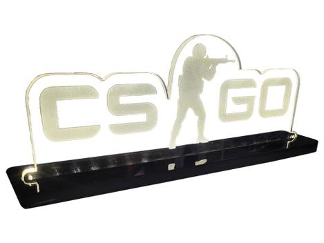 Luminária Gamer Geek CS GO (Counter Strike) - Acrílico - LED Branco ...