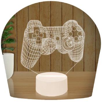 Luminária Led 3D Abajur Controle PlayStation Game Gamer Jogo Presente ...