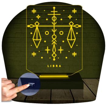 Luminária Led 3D Signo Libra 2 Presente Criativo Decoração - 3D Fantasy ...