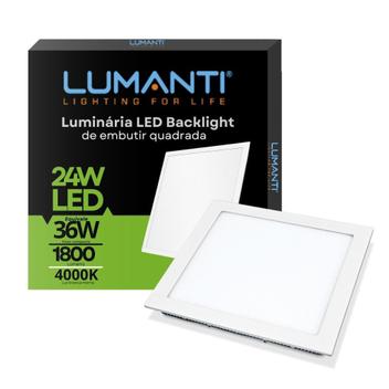 Luminária LED D/Embutir Quadrada 24W Branca - Lumanti - Luminária ...