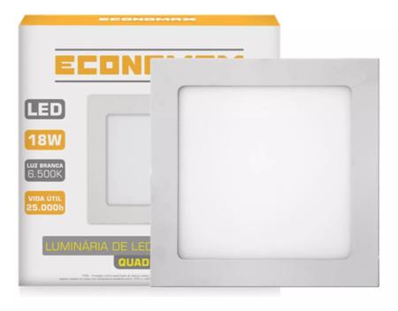 Luminaria Led Sobrepor Quadrada 18w 6500k Economax - Luminária ...