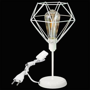 Luminária Mesa Abajur Clássico Aramado Diamante Branco P/LED - CM GLASS ...