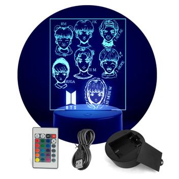 Luminária Personagens BTS Kpop RGB + Controle - ShopC - Luminária ...