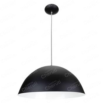 Luminária Preta Fosco 39Cm Meia Lua Esfera Em Alumínio + Led - Lustres ...
