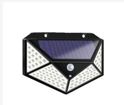 Luminária solar 100 leds com sensor de presença sem fio a prova Dagua 3 ...