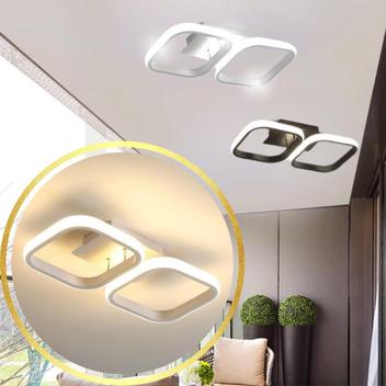 Luminária Teto 35,5cm Quadrado Duplo LED Arandela Parede Gimpo KJGD-413 ...