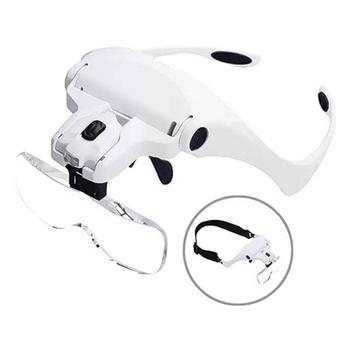 Lupa de Cabeça Pala Estética, Beleza 2 Leds 5 Lentes Aumento - Limpeza ...