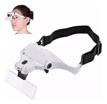 Lupa De Cabeça Profissional 2 Leds 5 Lentes Aumento Branco - oem ...