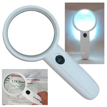 Lupa de Mão 3x com LED Iluminação de Apoio para Visualização Precisa ...