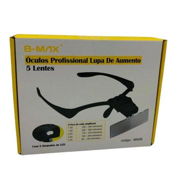 Lupa Profissional Óculos 5 Lentes de Aumento B-MAX BM9892B - Óculos ...