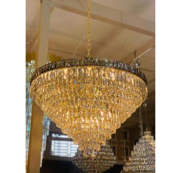 Lustre 97cm Varias Camada Cristal Lapidado Imponente Formosa - LUXdécor ...