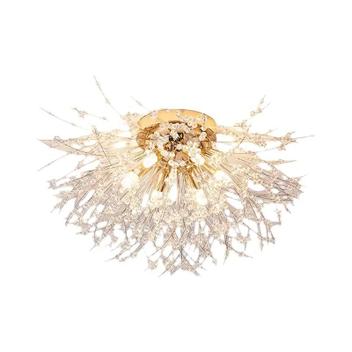 Lustre de Cristal Moderno Estilo Nórdico - Para Sala de Estar, Jantar e ...