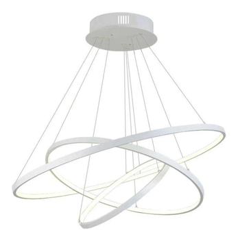 Lustre Led Moderno Pendente Anéis Led 89W 3 Arcos Branco - Brinovar ...